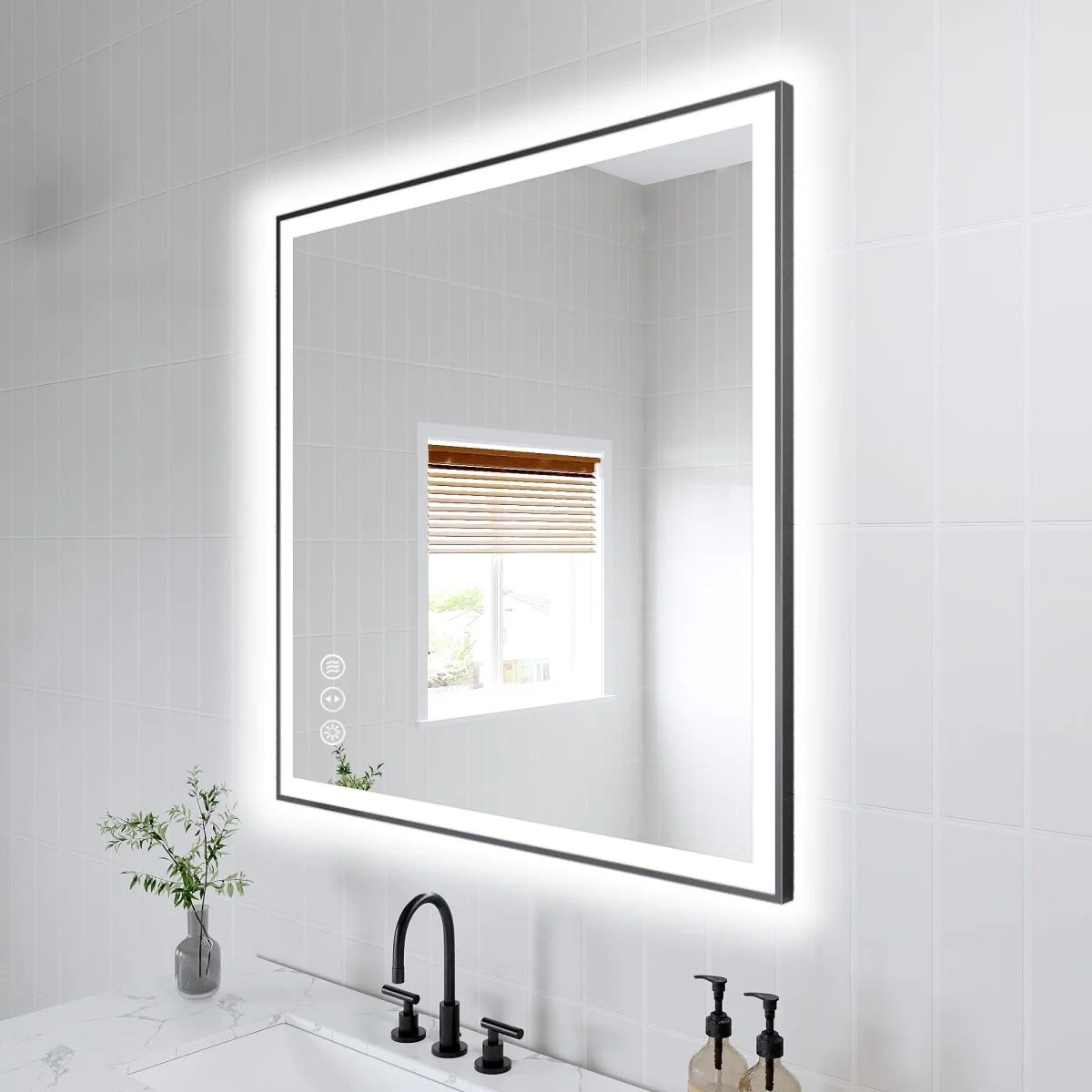 Apex Noir 36"x 36" LED Mirror | Vanity Plus